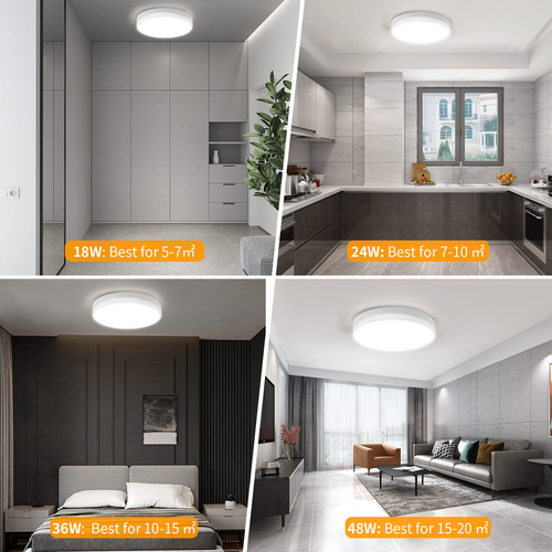 Round LED Surface Mount Fixture Ceiling Light Kitchen Bedroom Panel ...