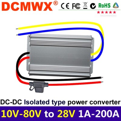 DC-DC Isolated 12V24V36V48V60V72V80V to 28V power converter buck boost ...