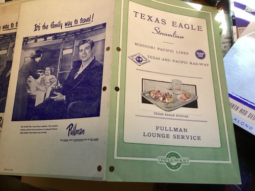 Missouri Texas Pacific Railroad Pullman Menu TEXAS EAGLE Dining Car ...