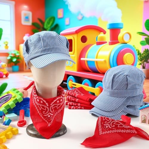 12 Set Children's Train Conductor Costume Kit Conductor Hat and Red ...