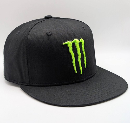 Monster Energy Drink Hat Snapback Black Green Embroidered Flat Bill NEW ...