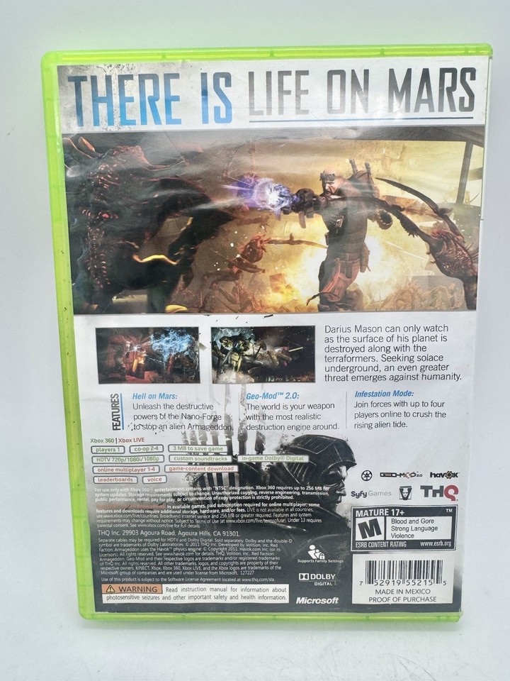 Xbox 360 Red Faction Armageddon Complete with Manual Tested ...