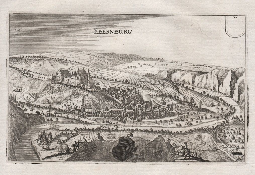 Ebernburg Castle Bad Kreuznach View Copper Engraving Merian 1707 | eBay