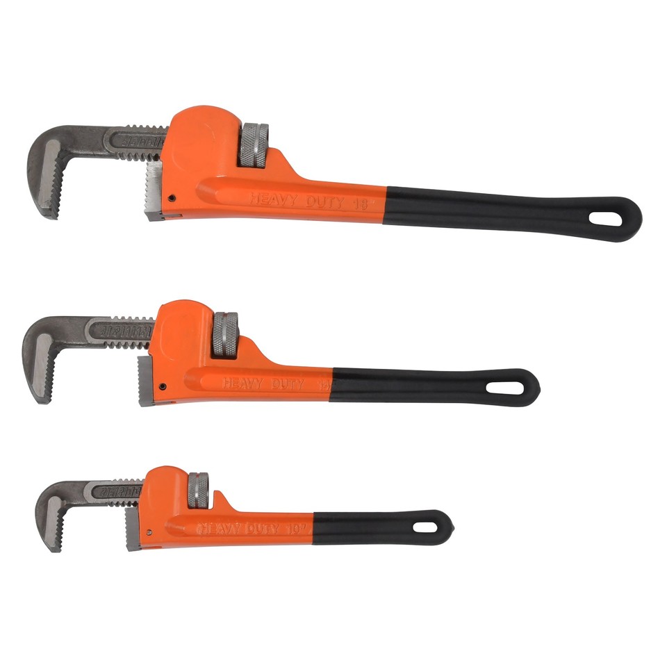 3x Adjustable Plumbers Waterpump Stilsons Monkey Pipe Wrench Pliers 10 ...