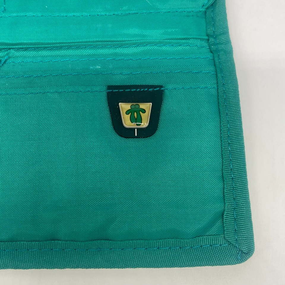 Totto Colorful Graphic Teal Trifold Hook & Loop Checkbook Width Wallet ...