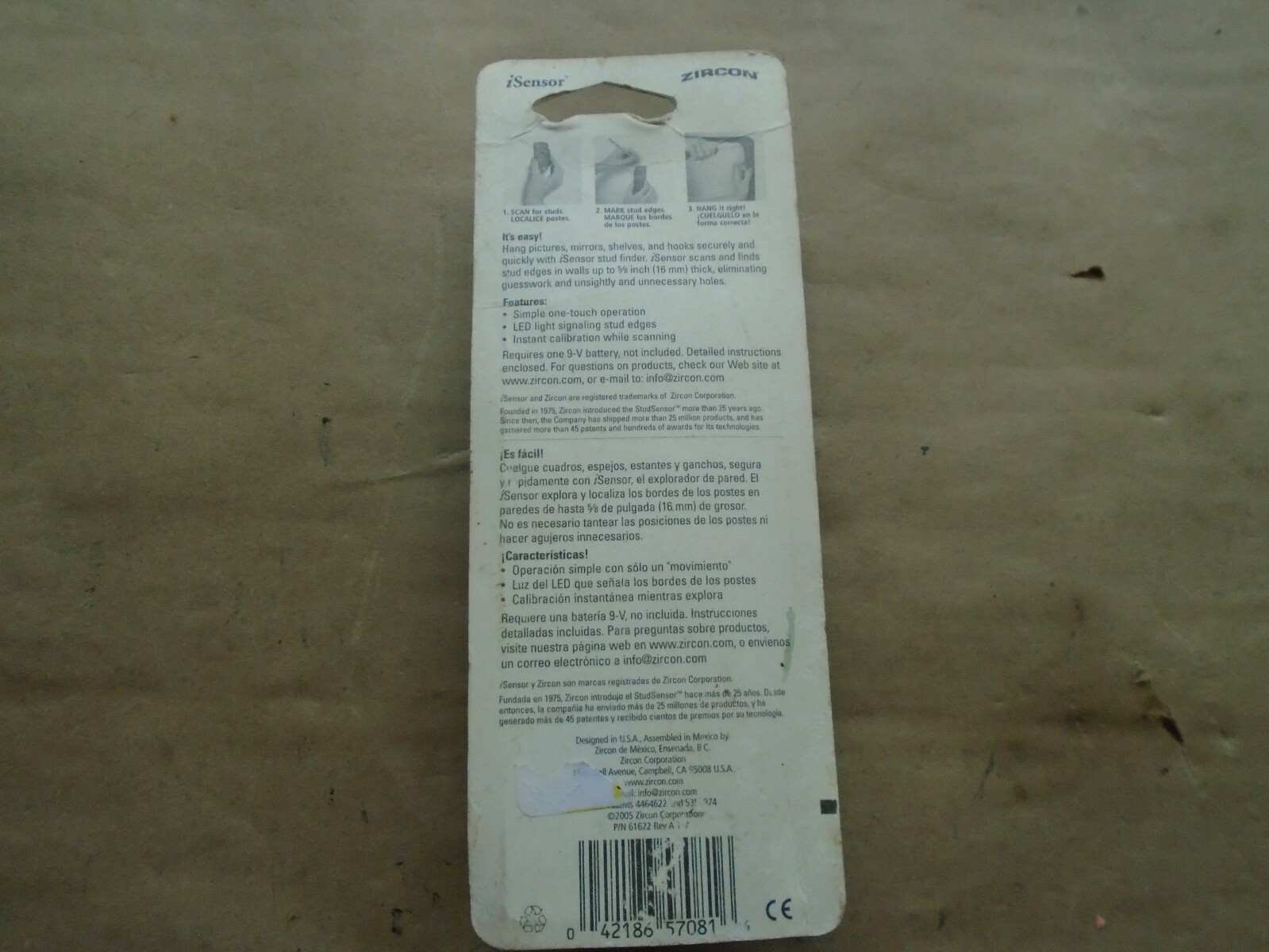 ZIRCON ISENSOR WOOD AND METAL STUD FINDER 58765 | eBay