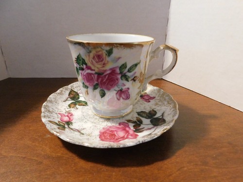 Vintage Rose Pattern- Bone China?-- Tea Cup & Saucer Made in Japan ...