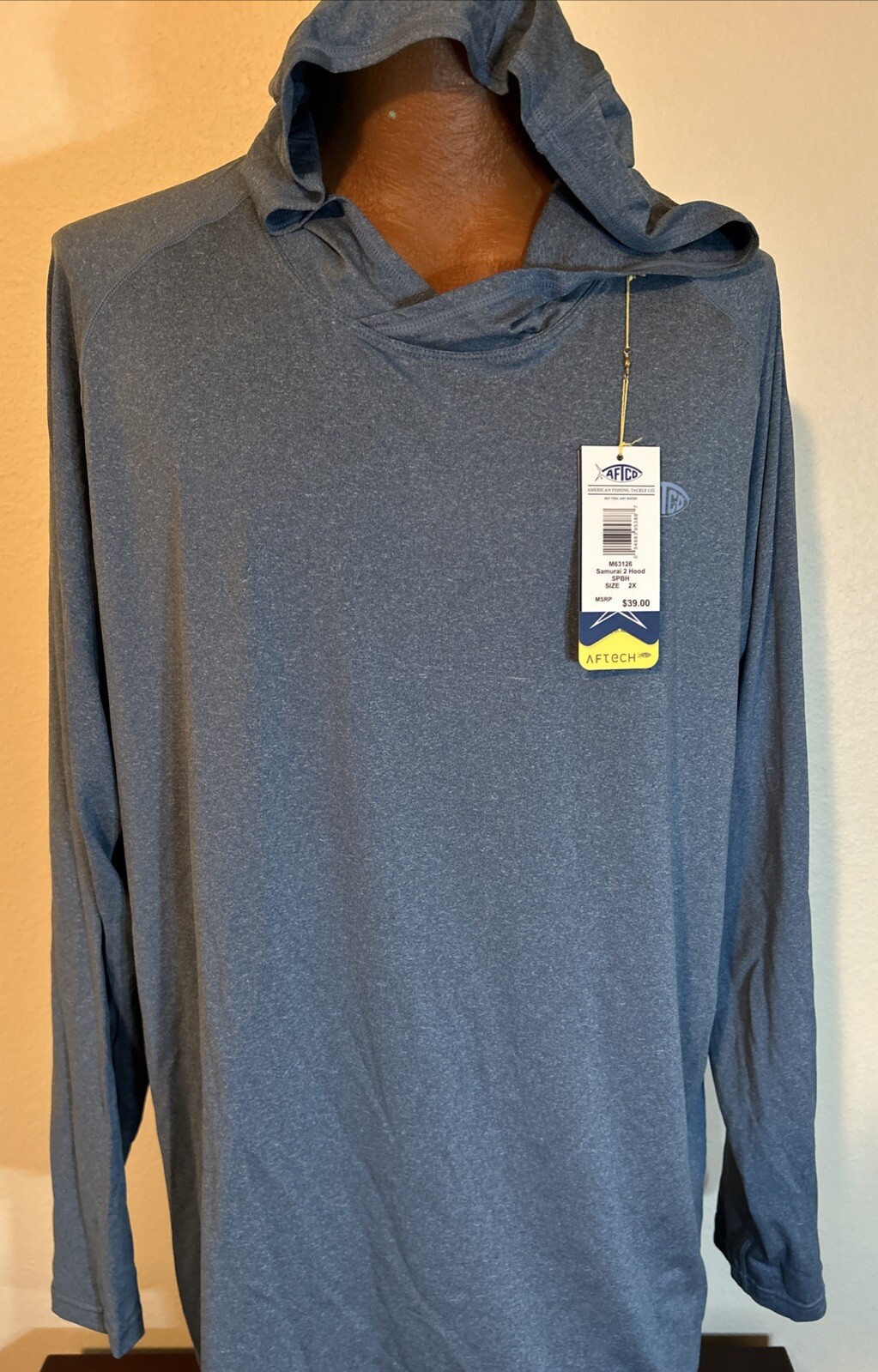 NEW AFTCO Samurai 2 Long Sleeve Hood Sun Shirt UPF 50+ Sun Protection ...