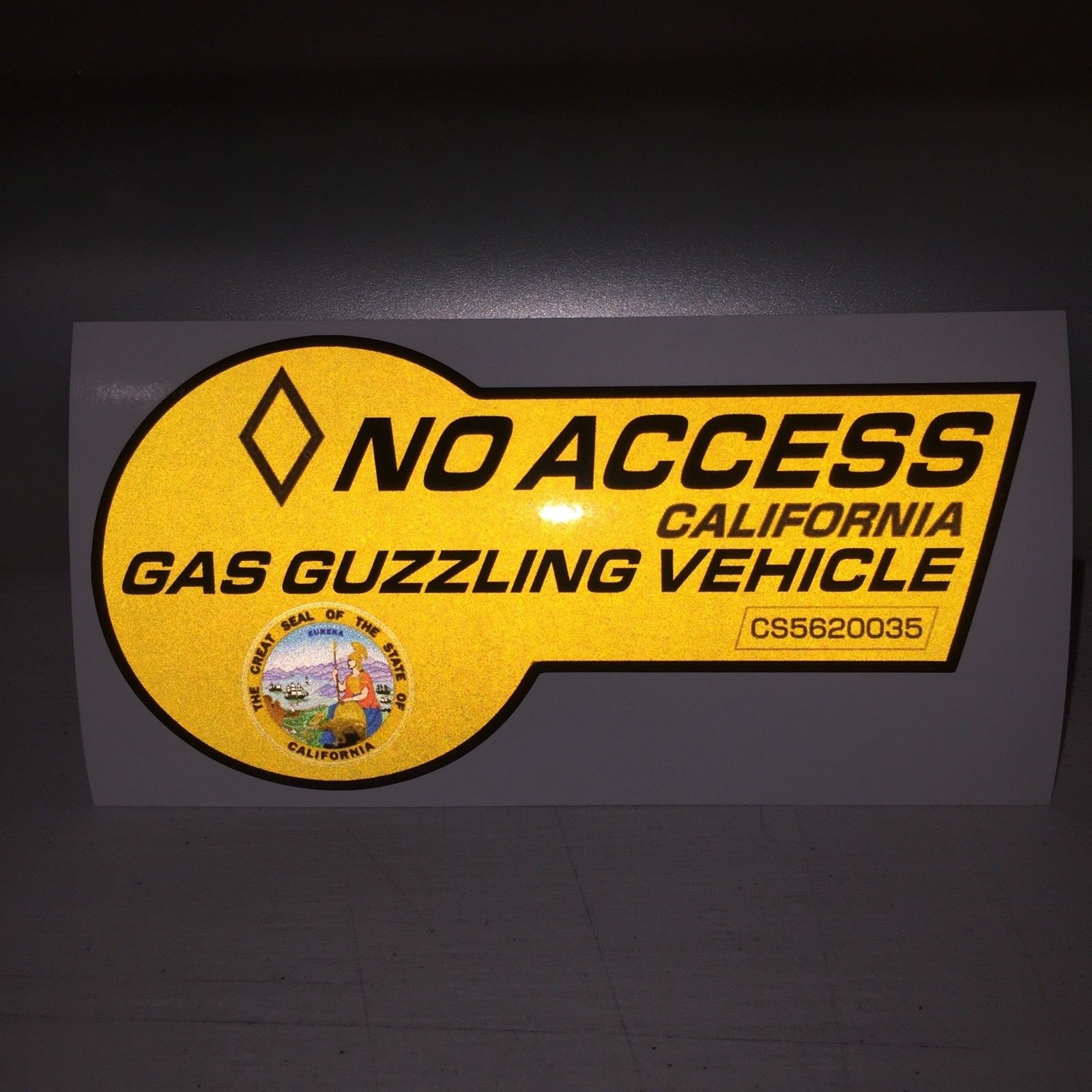 No Access Clean Air Vehicle Gas Guzzler V8 California 6" Vinyl Decal ...