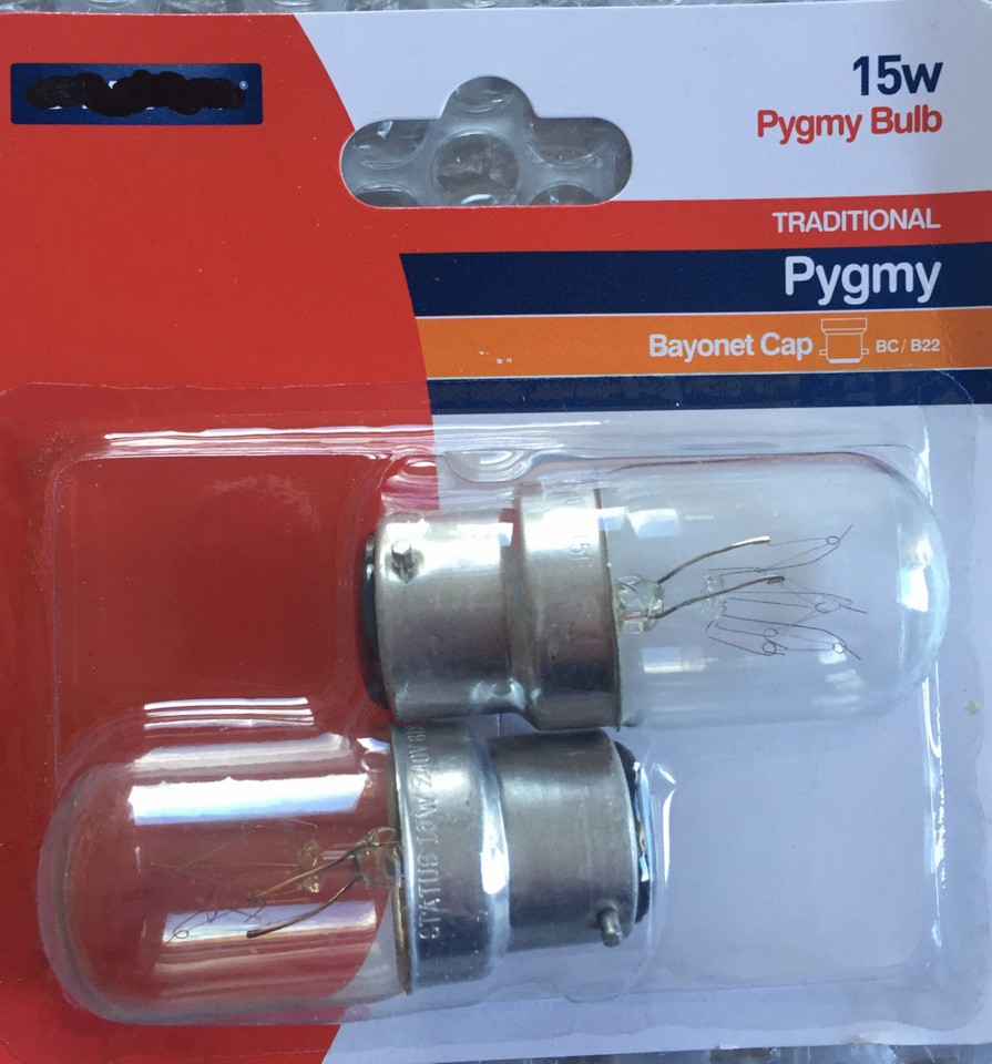 Packs Of 2 Branded 15w Pygmy Light Bulbs / Sign Lamps 240v SES/BC/SBC ...