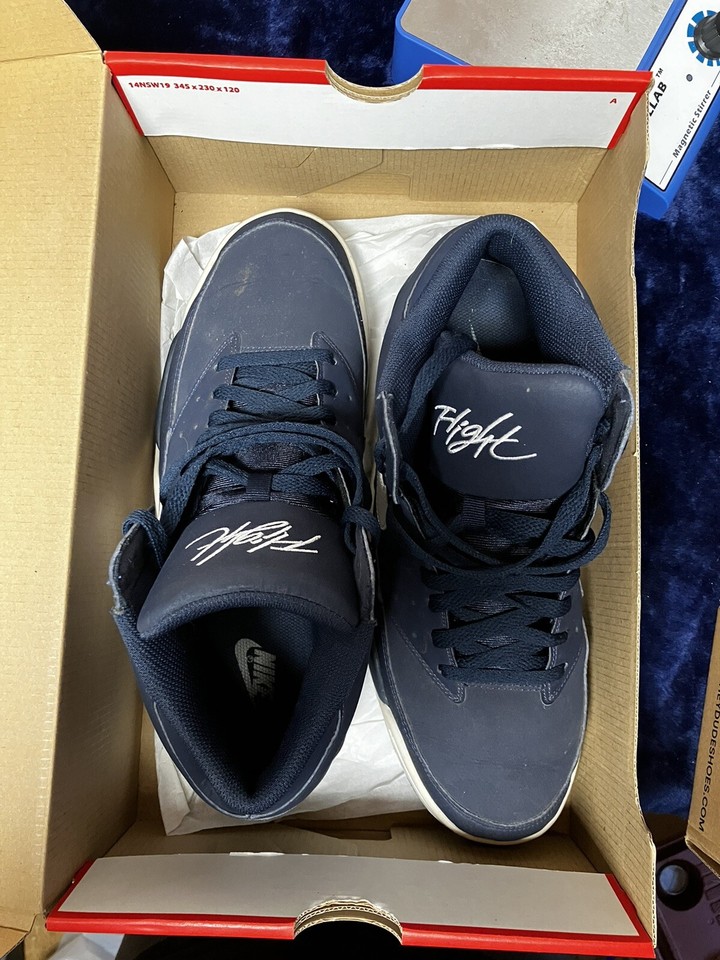NIKE Air Flight Classic Shoes Hightop Great Cond Navy White 414967-411 ...