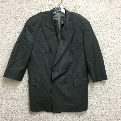 Lorenzo Carducci Blazer 46R Mens Gray Double Breasted Wool Suit Jacket ...