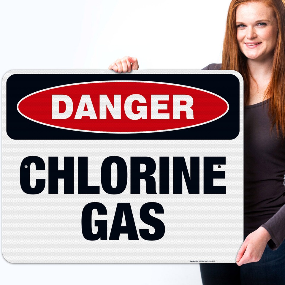 Danger Chlorine Gas Sign, OSHA Danger Sign, | eBay