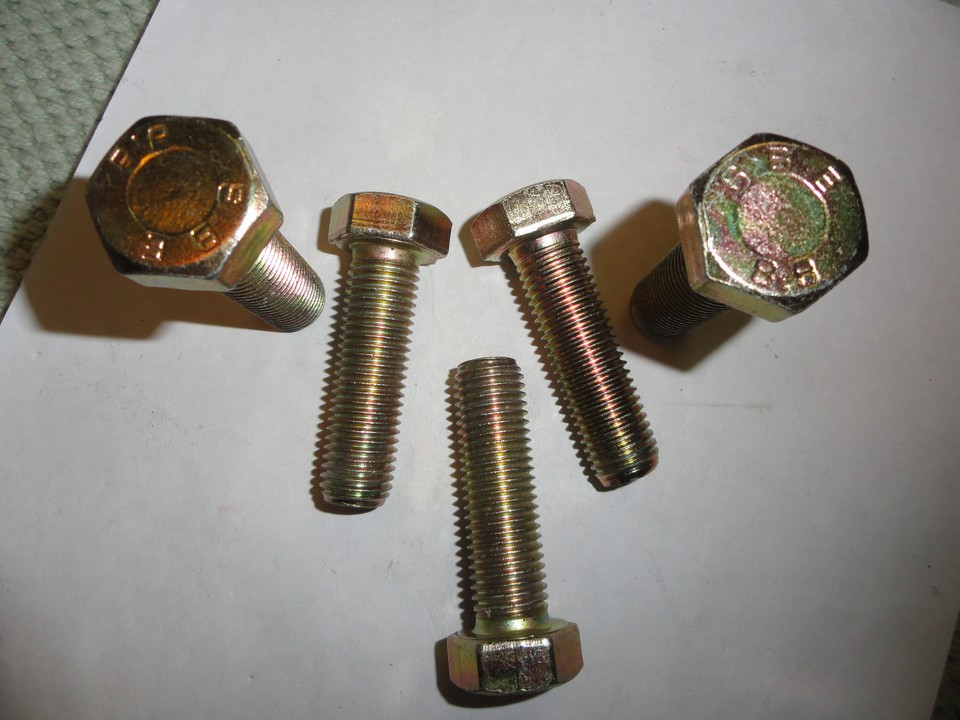 Qty (5) M16 X 55MM X 2MM Pitch Yellow Zinc Plated Steel Hex Head Cap ...