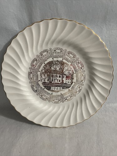 1968 CALENDAR PLATE Washington's Headquarters 1779-1780 Sheffield Bone ...