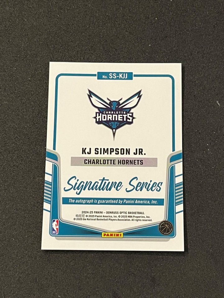 2024-25 Panini Donruss Optic Basketball KJ Simpson Jr Signature Series ...