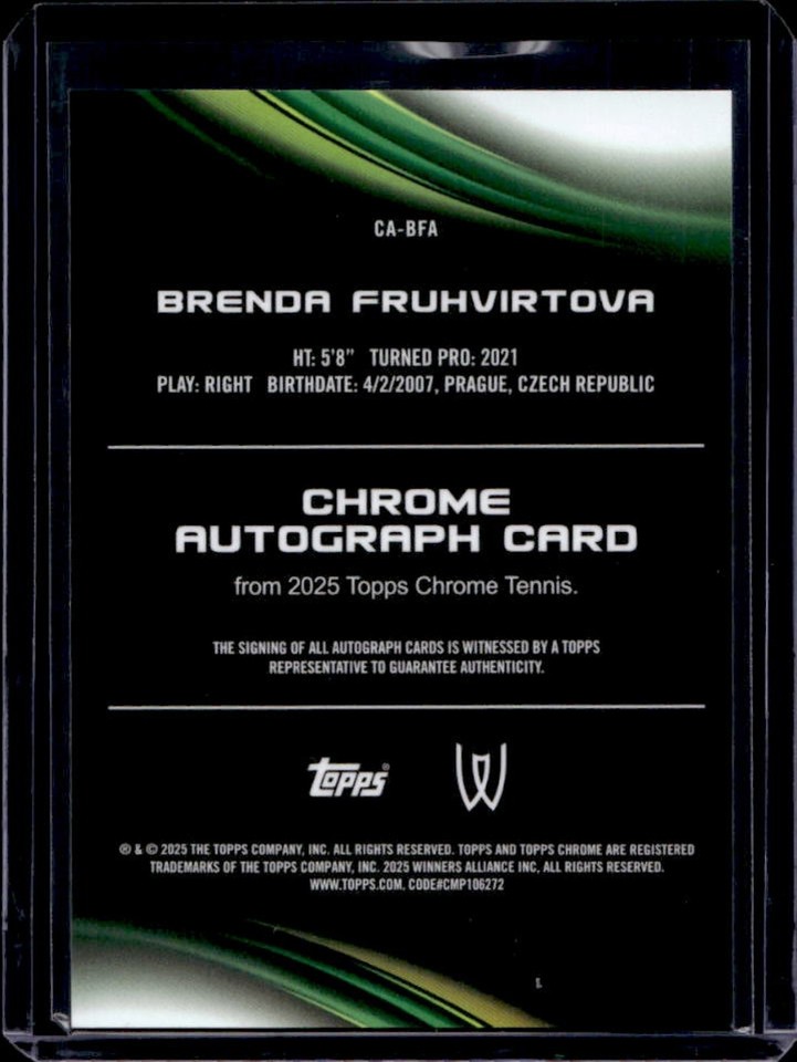 2025 Topps Chrome Brenda Fruhvirtova Auto I Gold Geometric Refractor ...