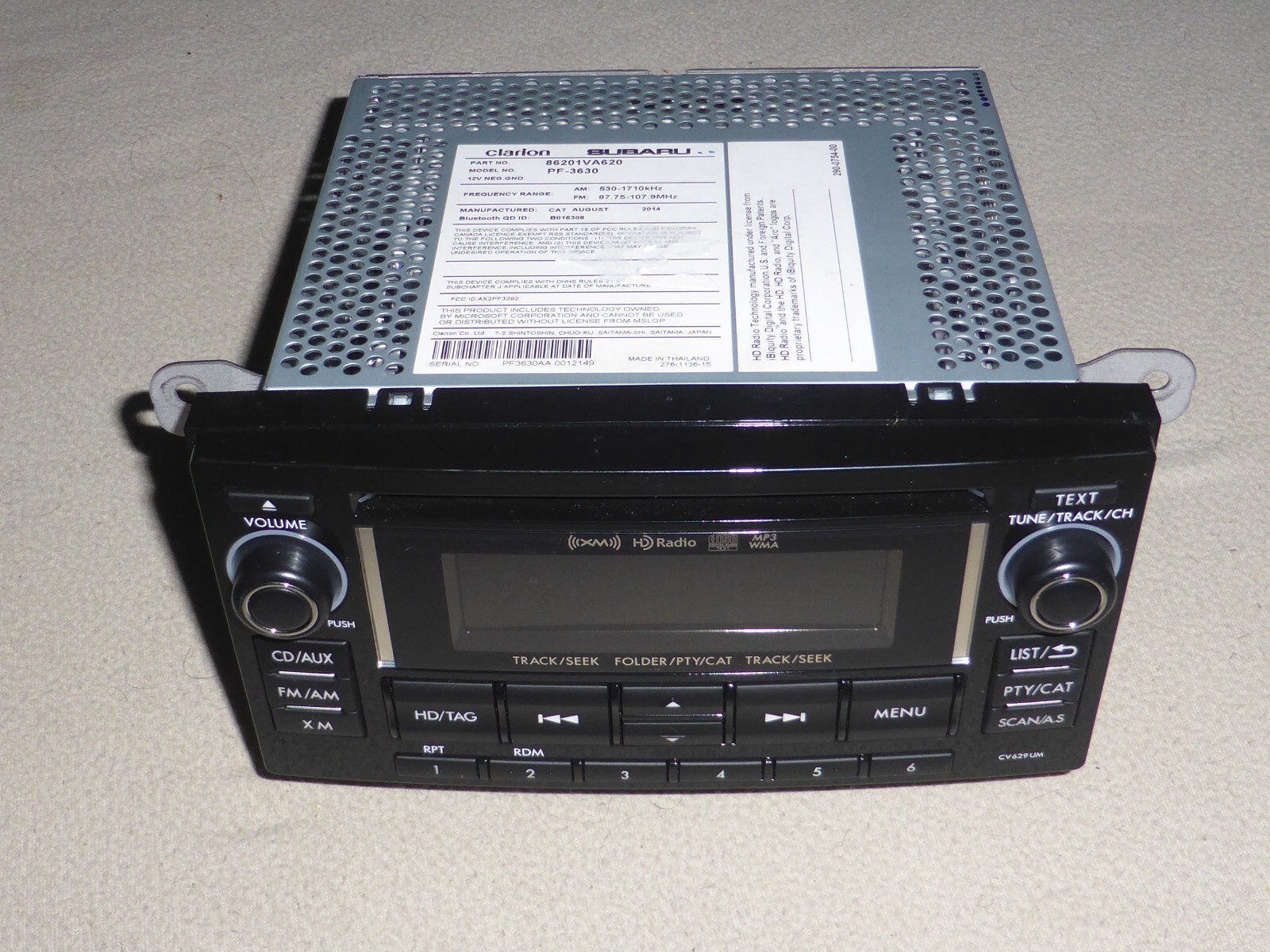 SUBARU CLARION SATELLITE BLUETOOTH CAR CD PLAYER STEREO RADIO PF-3630 ...