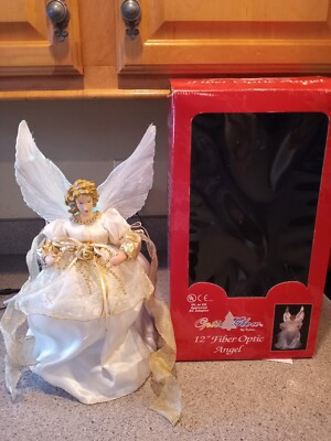 Optic Glow By Puleo 12” Fiber Optic Angel Color Changing Lights Tree ...