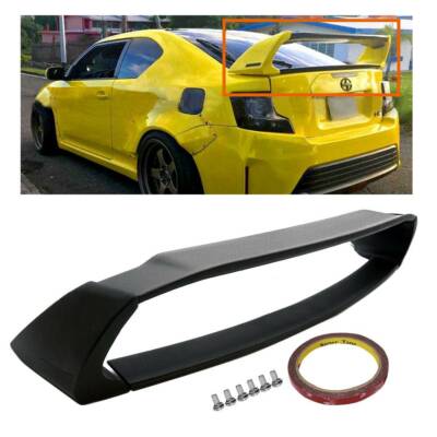 For 11- 16 2nd Gen Scion TC Unpainted Black ABS Plastic Rear Trunk Wing ...