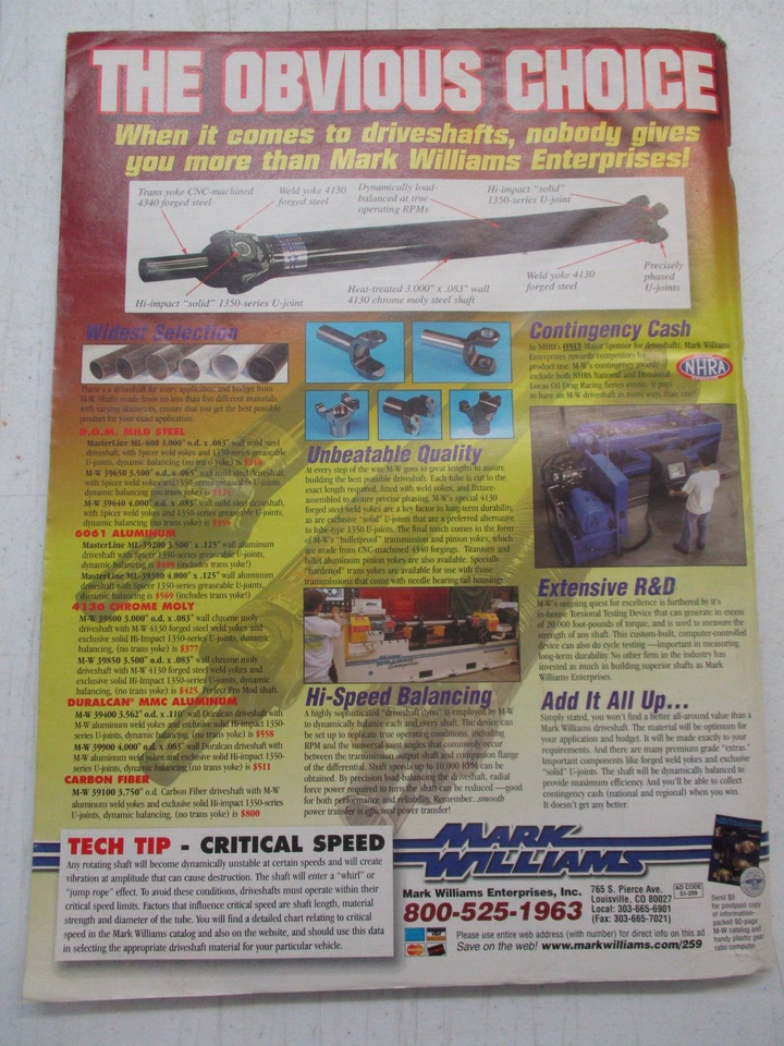 NATIONAL DRAGSTER MAGAZINE DECEMBER 12, 2003 LARRY DIXON TONY PEDREGON ...