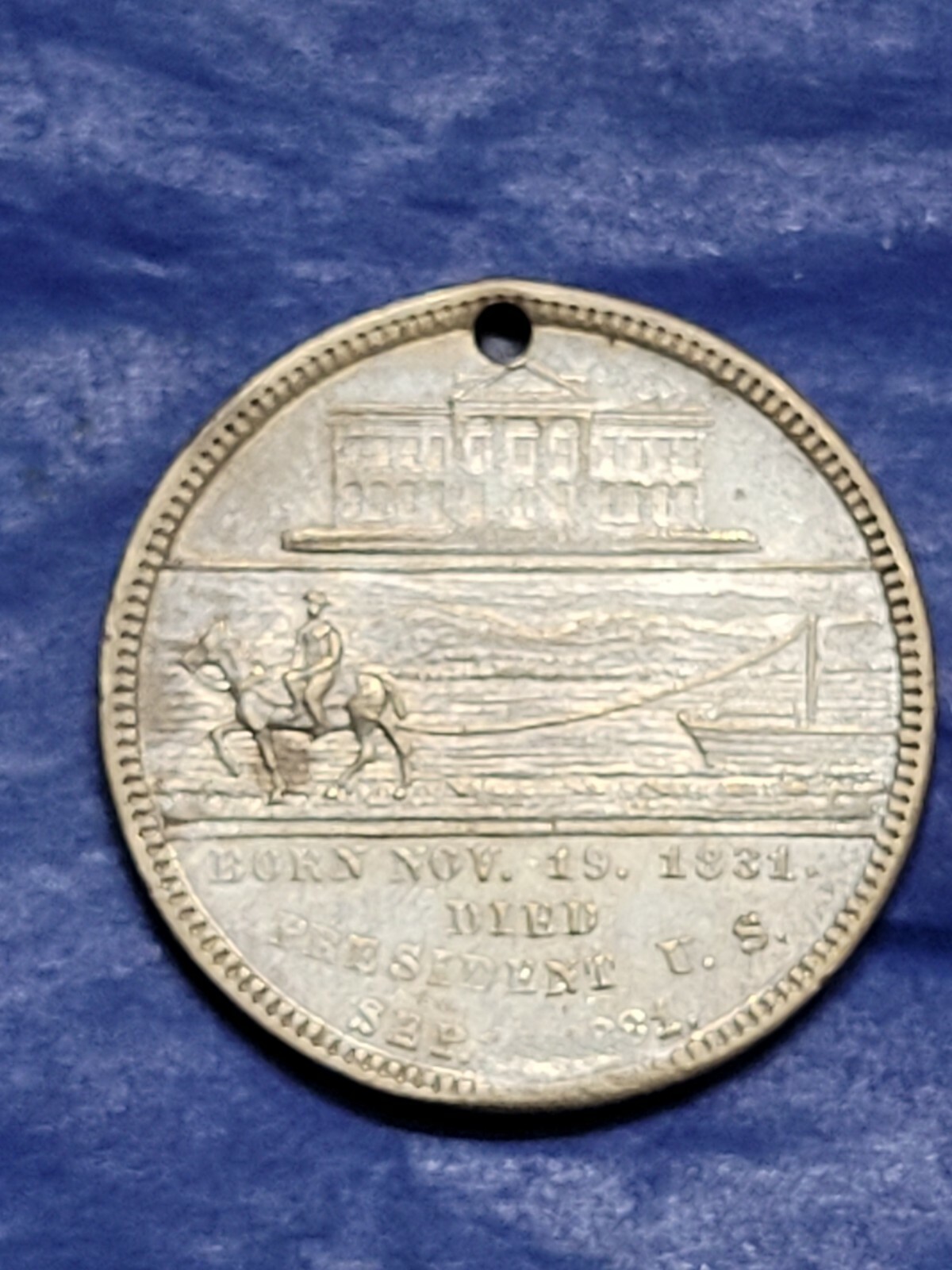 1881 James Garfield assassination original memorial medal coin token ...