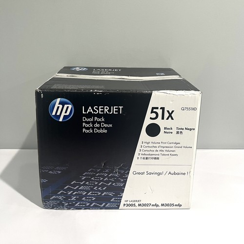 HP 51X Q7551XD Black Genuine Toner Dual Pack LaserJet P3005, M3027 mfp ...