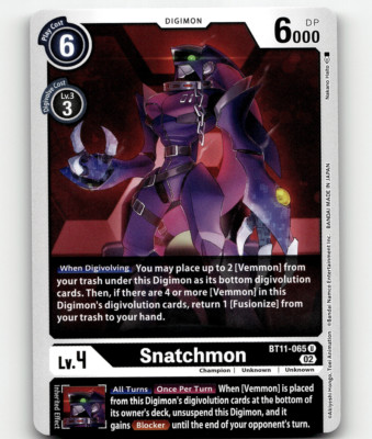 Digimon Snatchmon Dimensional Phase Uncommon | eBay