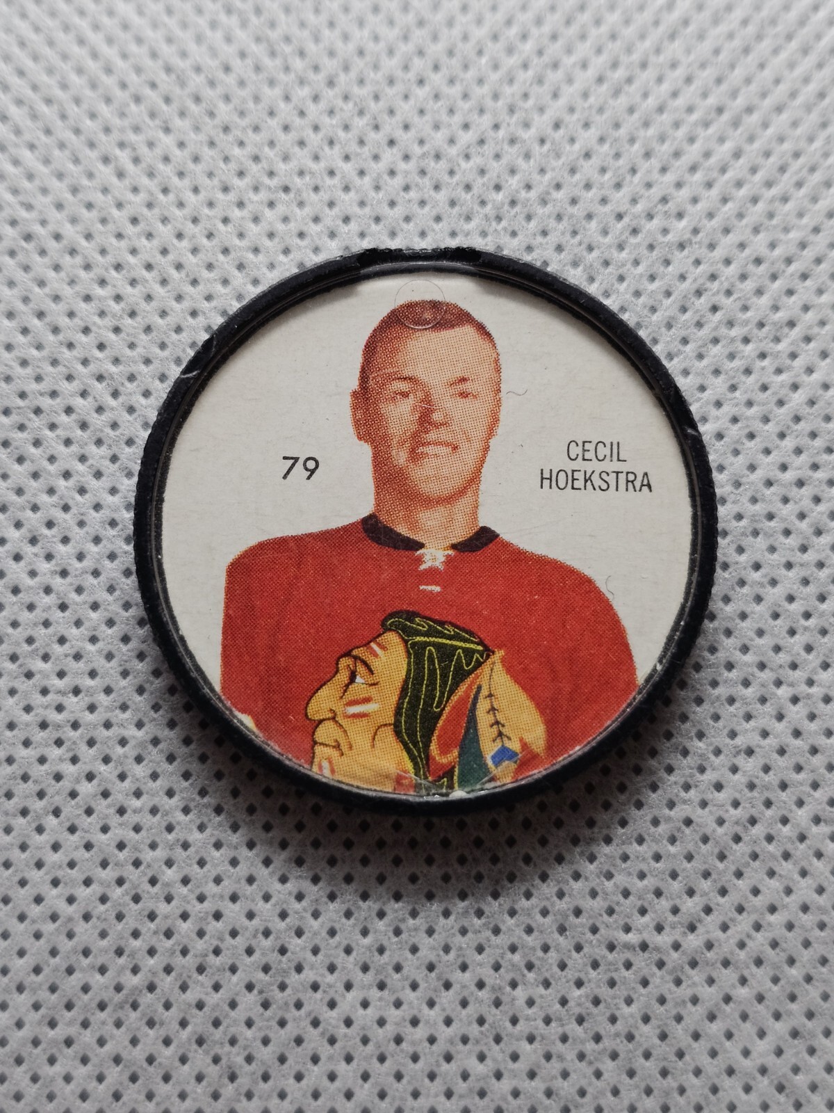 1960-61 Shirriff Salada Foods Hockey Coins #79 Cecil Hoekstra Chicago ...