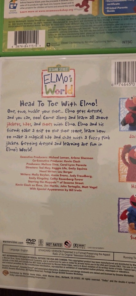 Lot of 6 Sesame Street Elmo's World DVD's Elmo Has Two: Ears! Plus More ...