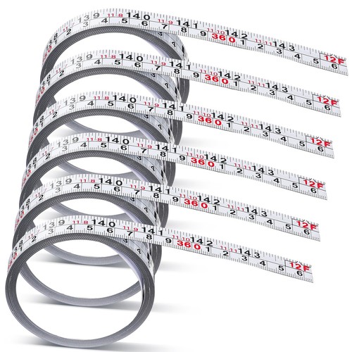 6 Pieces 12 ft Self Adhesive Measuring Tape Adhesive Backed Double ...