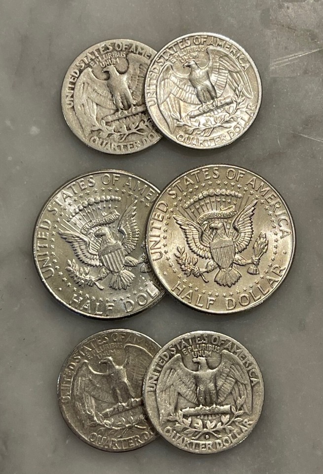$2 Face 90% Silver 2 1964 Kennedy Half Dollar 4 Quarters - Choose How ...