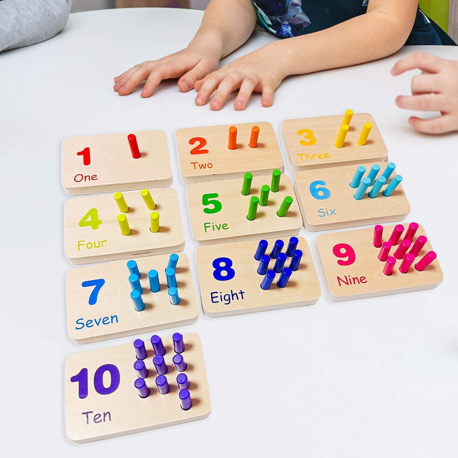 Wooden Peg Number Board Preschool Math Toy for Preschool Children | eBay