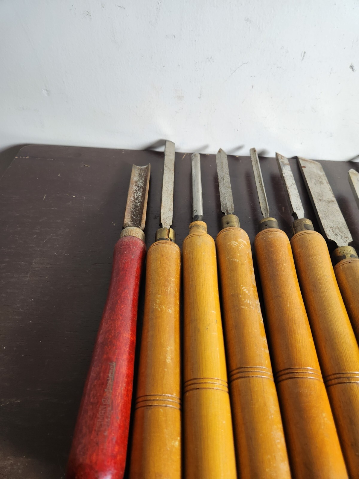 Set of 10 Vintage Disston Keystone USA Wood Lathe Turning Tools Chisels ...