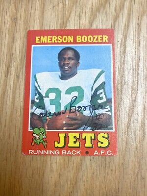 1971 Topps Football Emerson Boozer New York Jets Auto Card #73 | eBay
