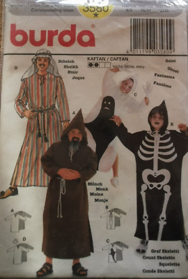 3580 PATRON BURDA 5 CREATIONS COSTUME EMIR MOINE SQUELETTE FANTÔME 8 AU ...