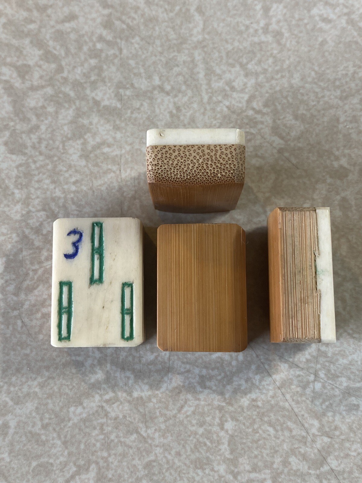 Vintage Mahjong Tiles: Bone & Bamboo: 1 Replacement Tile (3 Bamboo) | eBay