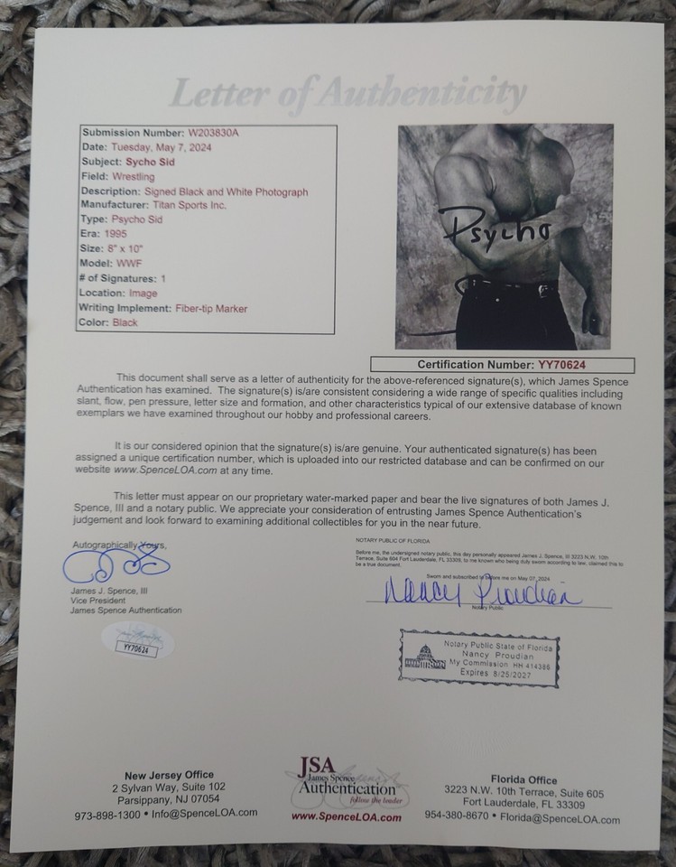 WWF/WWE RARE autograph original promo photo Psycho Sid P-283 | eBay