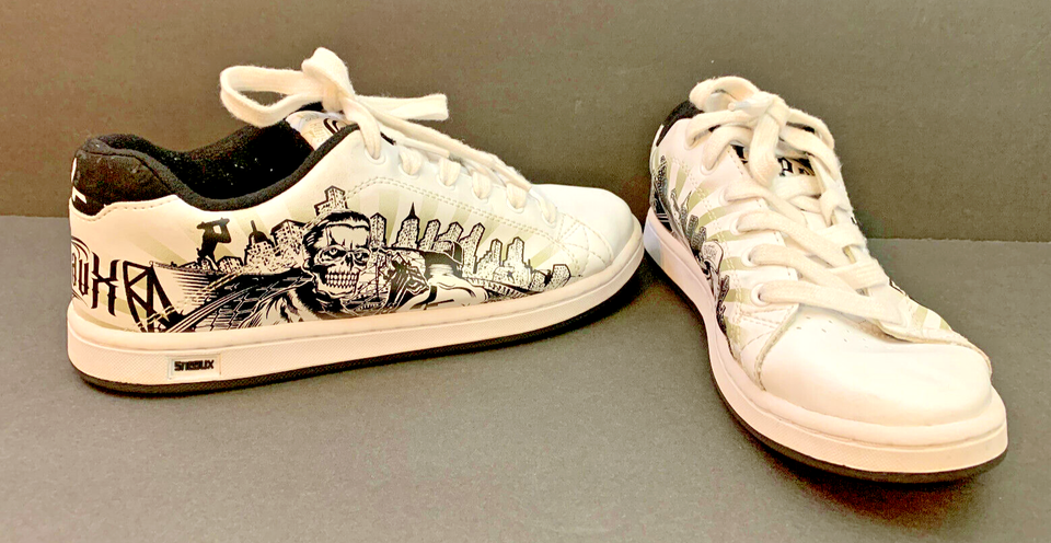Sneaux Boys Size 5.5 Skateboarding Shoes Black White Steve-O Jackass | eBay