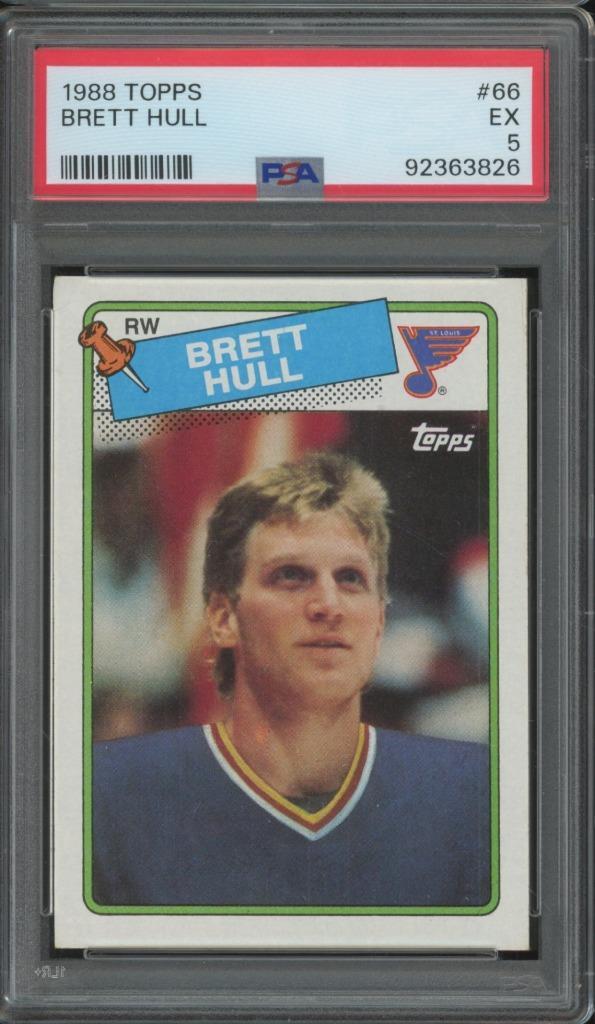 1988-89 Topps BRETT HULL #66 RC Rookie Saint Louis Blues PSA 5 EX #1 ...