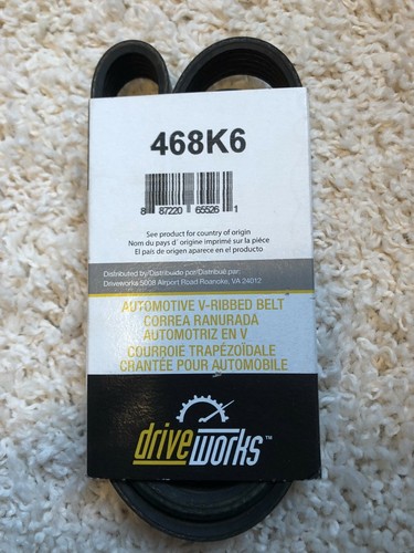 Driveworks Automotive V-Ribbed Serpentine Belt 468K6 NEW | eBay