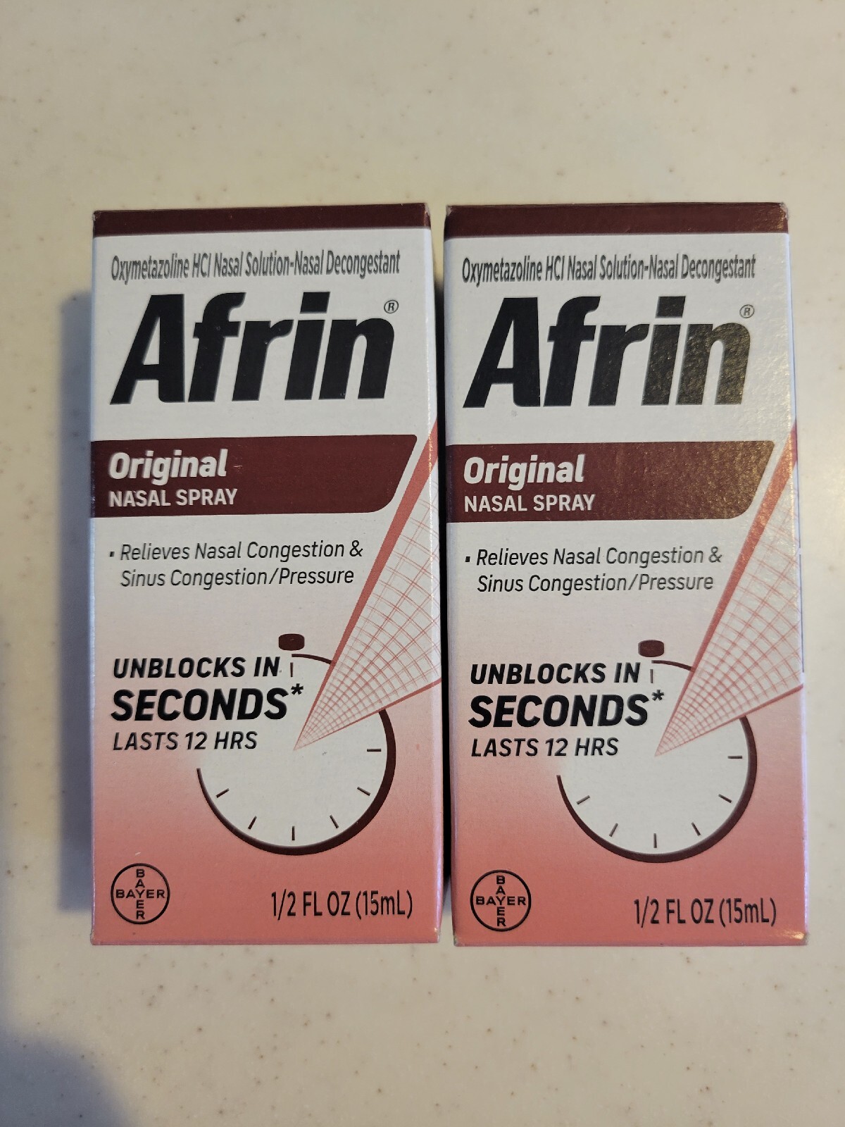 2 boxes Afrin Original Spray Relieves Nasal Congestion/pressure- 0.5 fl ...