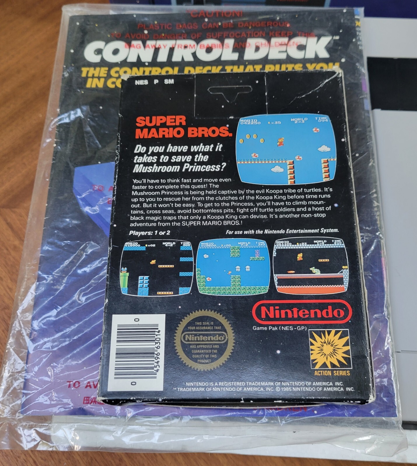 1986 NINTENDO NES CONTROL DECK Complete With Super Mario Bros In Box ...