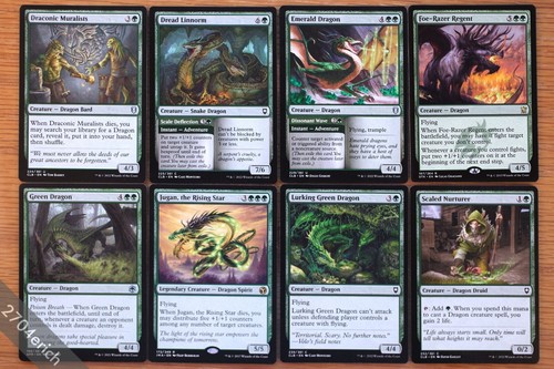 Set of 8 Green Commander Dragons *NM* (Magic the Gathering EDH MTG ...