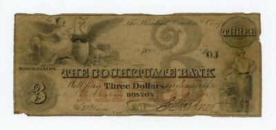 1800's $3 The Cochituate Bank - Boston, MASSACHUSETTS Note | eBay