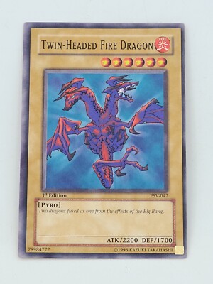 Yugioh Twin Headed Fire Dragon PSV-042 Trading Card First 1st Edition ...