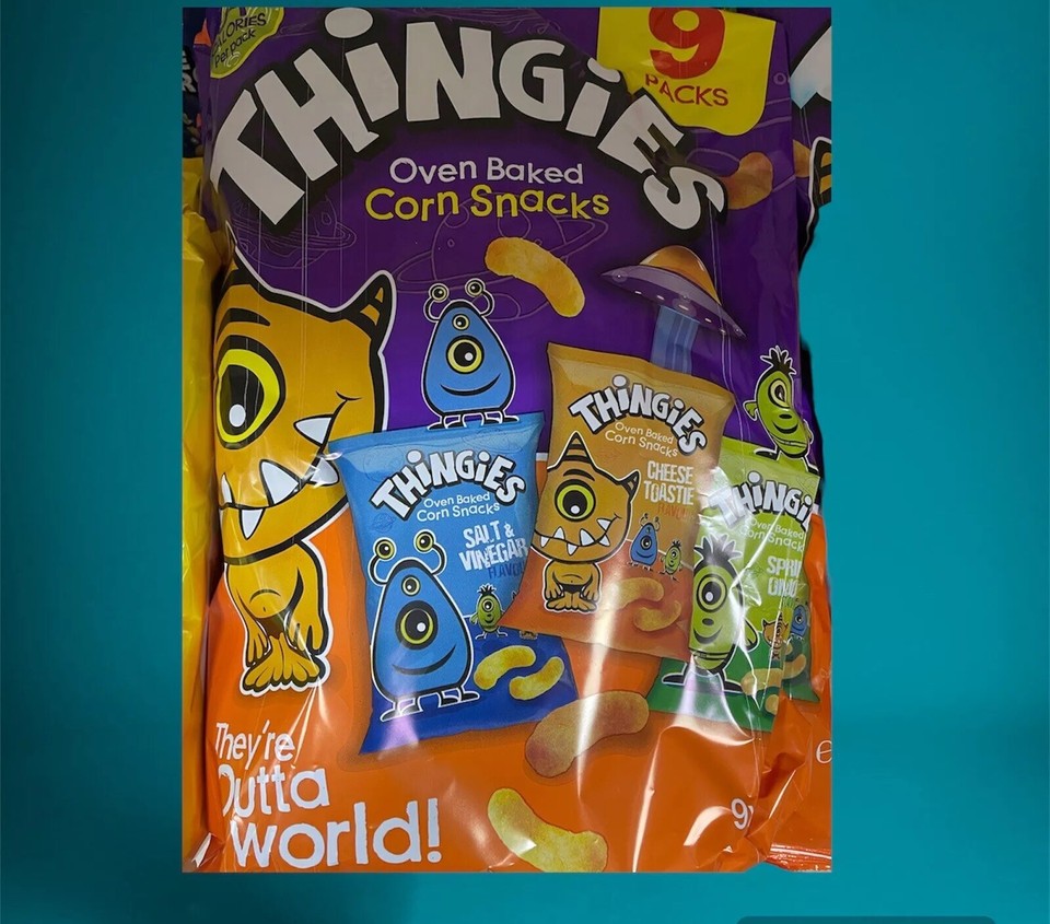 2 X 9 PACKETS OF THINGIES Various FLAVOUR CRISPS CORN SNACK salt cheese ...