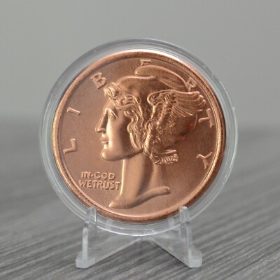 Mercury Dime 1 oz .999 Pure Copper Collectible Round Challenge Coin in ...