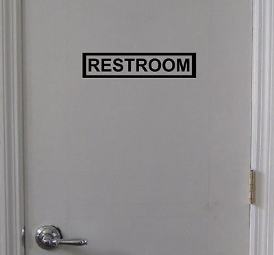 RESTROOM Sign Vinyl Decal Sticker - Door Window Wall - Inside or ...