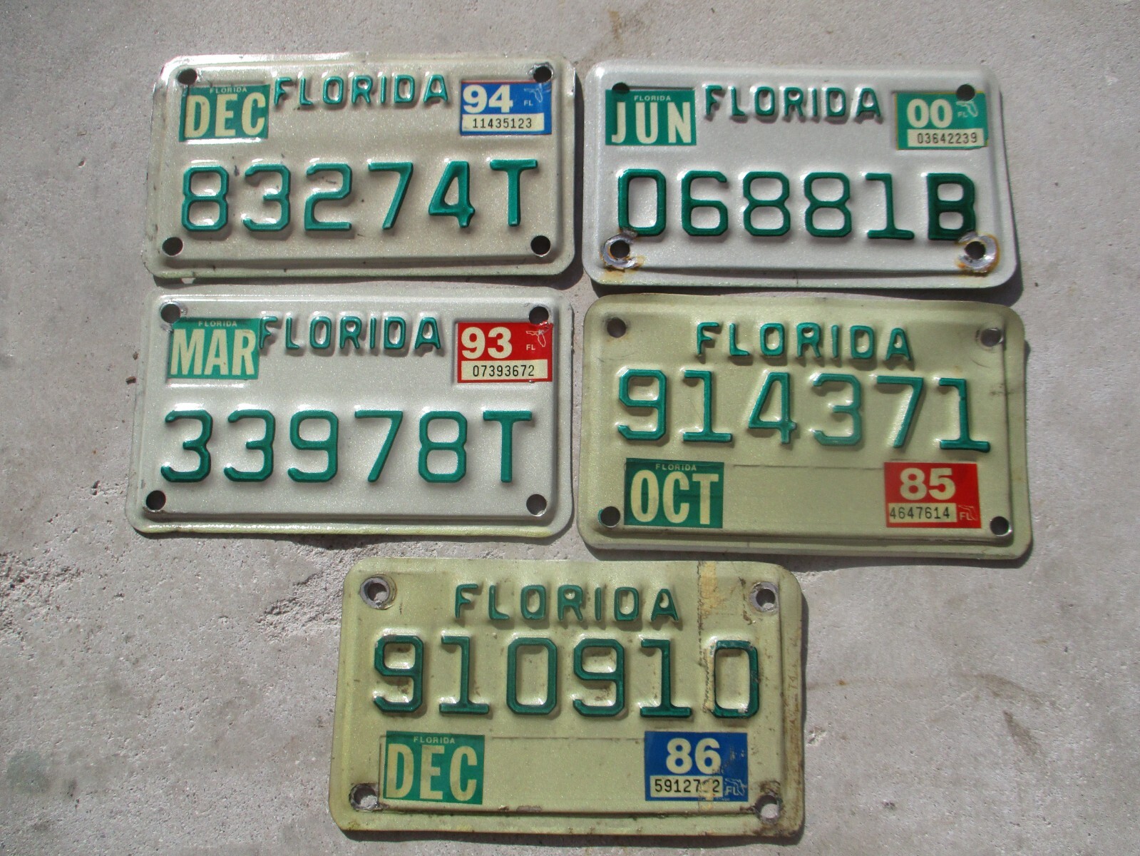 5 Florida motorcycle license plate lot for collecting | eBay